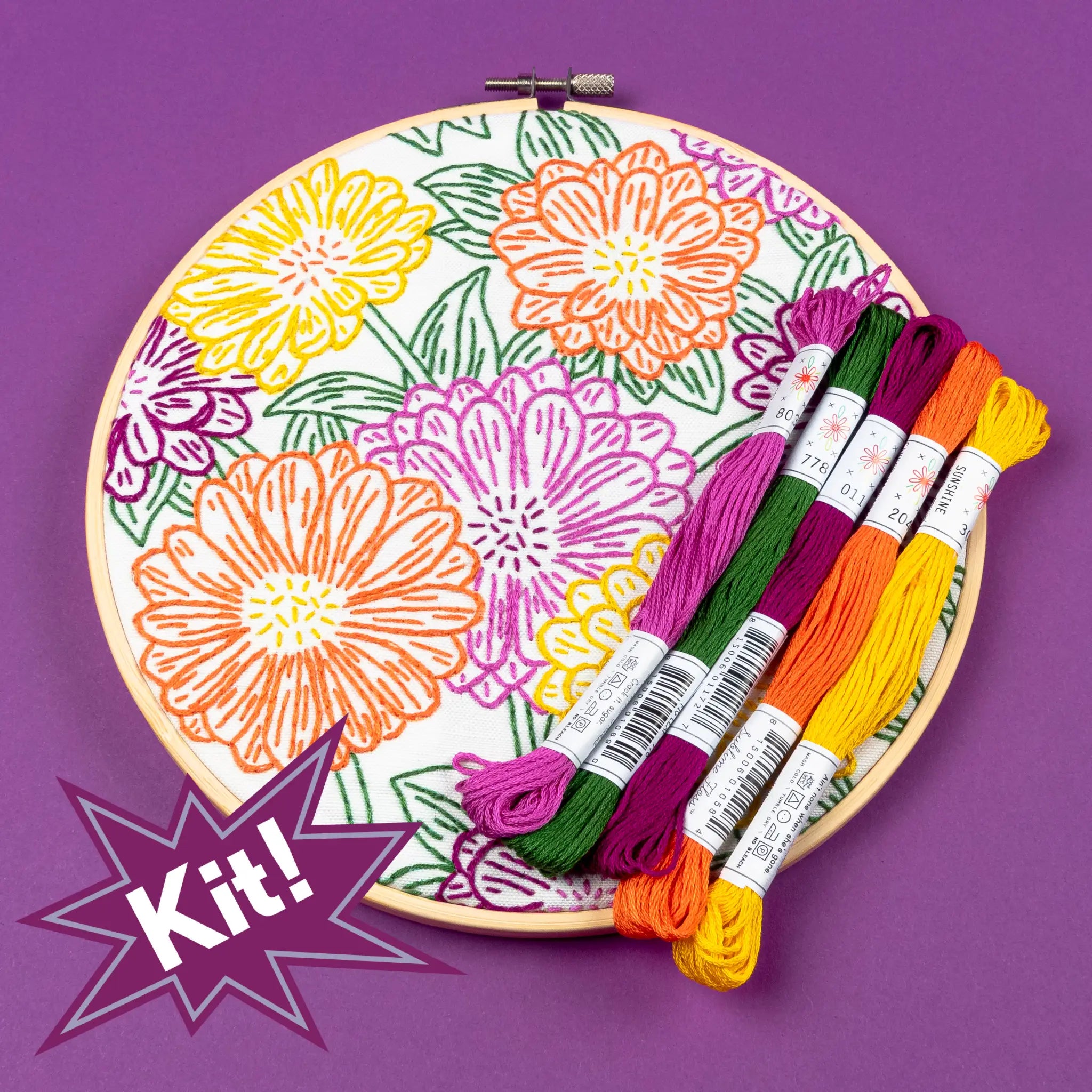 Zinnia Embroidery kit